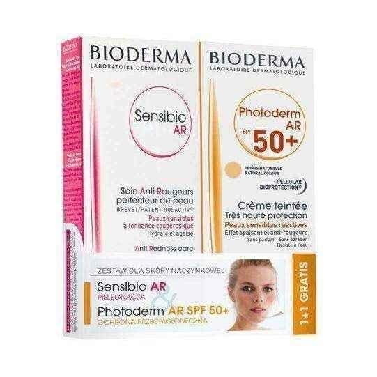 BIODERMA Sensibio AR cream 30ml + Photoderm AR SPF50 + coloring cream ...